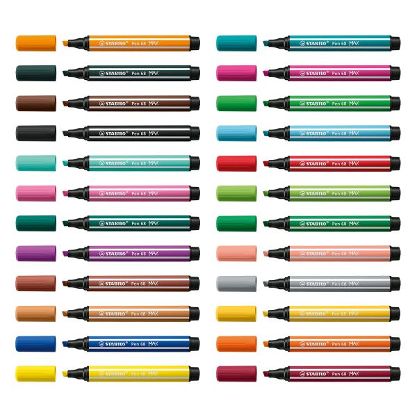 STABILO Pen 68 MAX - Premium-Filzstift mit dicker Keilspitze